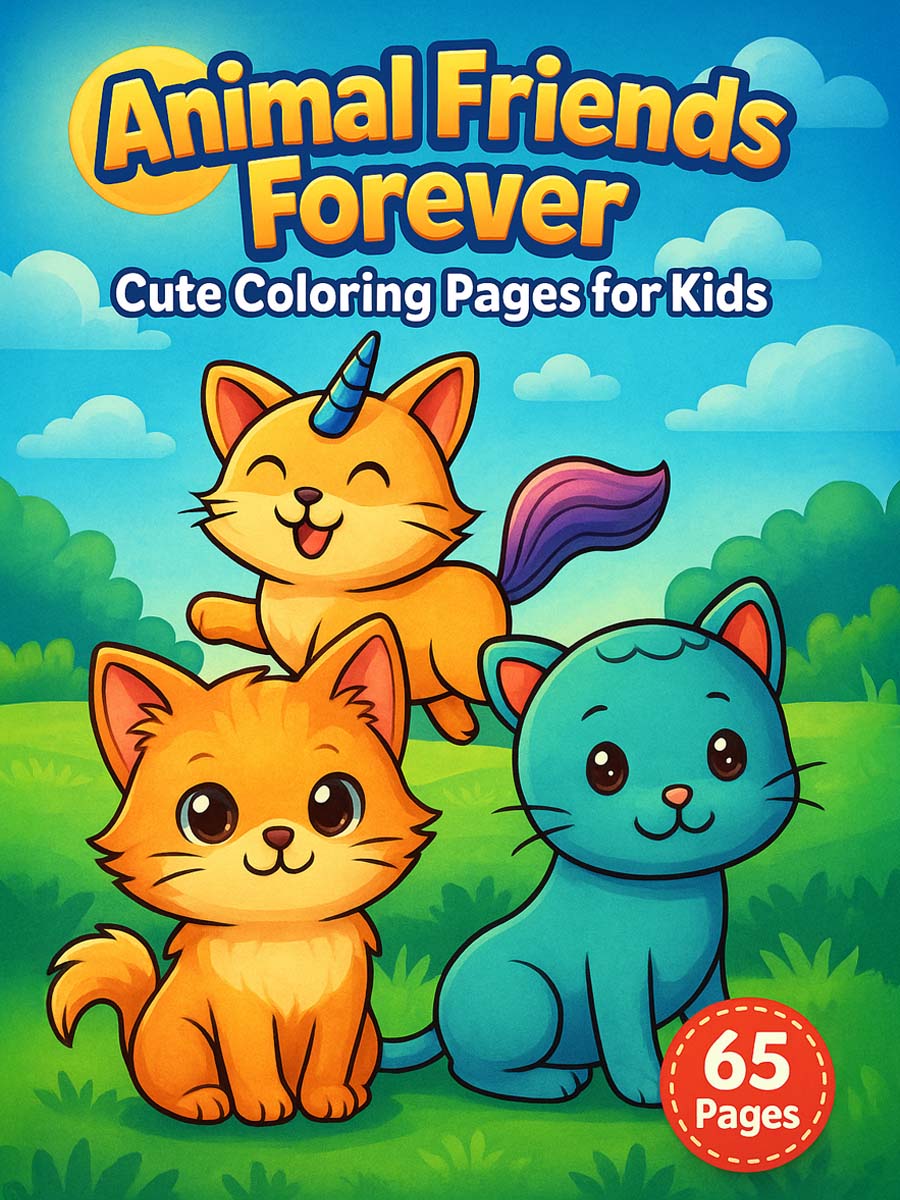 Animal Friends Forever – 65 Cute Coloring Pages for Kids | Printable ...