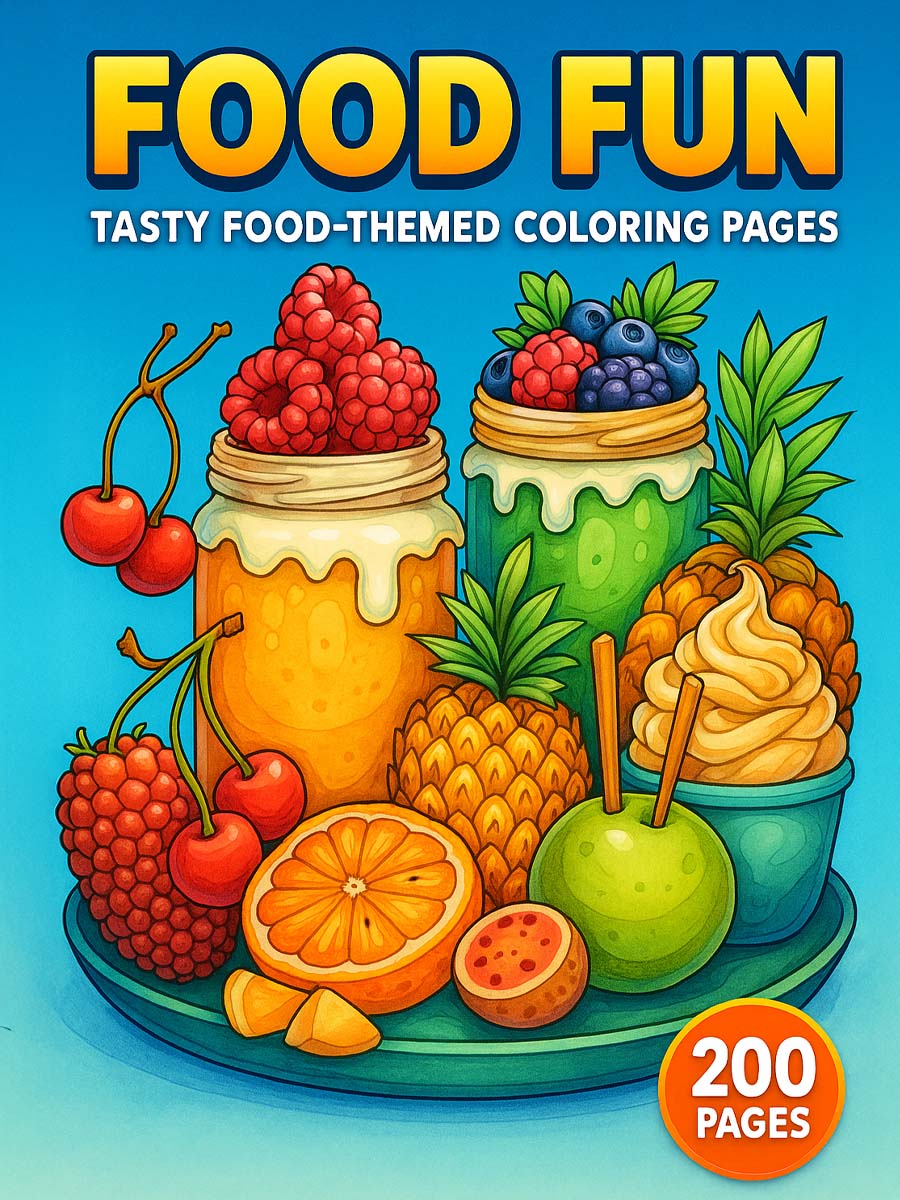 Food Fun – 200 Delicious Food-Themed Coloring Pages | Printable ...
