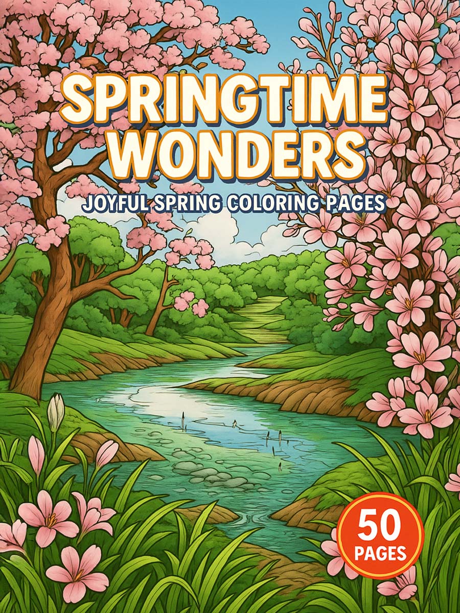 Springtime Wonders – 50 Joyful Coloring Pages | Printable Coloring Shop